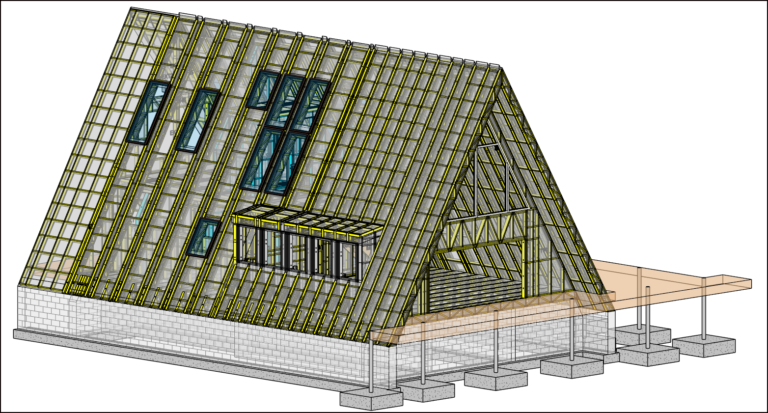 2-Storey residential LGSF building with stem wall foundation USA